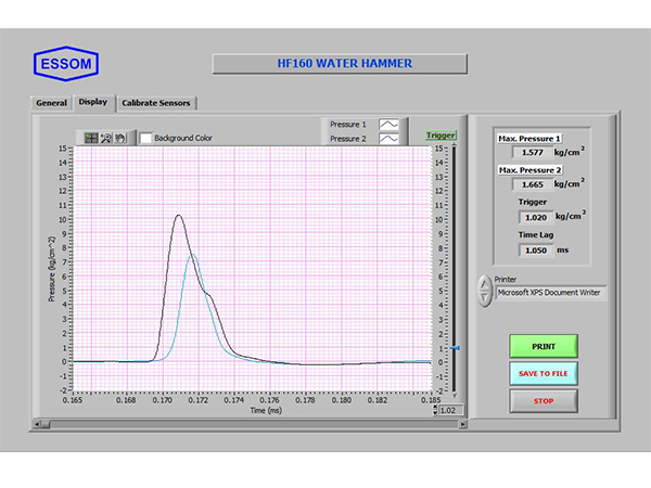 HF 160 WATER HAMMER APPARATUS, Computer Interface – ESSOM